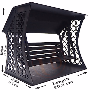 Ubuntu ® Presenting MDF Wooden Swing for Home Temple Decoration Stuff's - Wooden Jhulas for God's - Home & Showcase Space Decor Item - Fabulous Items for Guest Attraction. Easy to Assemble (Black)