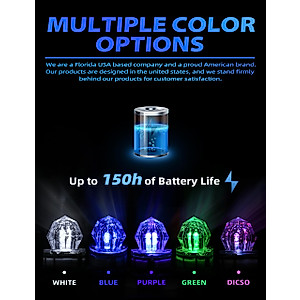 BLUEWING 5 Pack Diamond Fishing Lights LED Deep Drop Underwater Flasher Water-Activated Lighted Fish Lures for Swordfish, Tilefish, Halibut, Tuna, Grouper, Disco