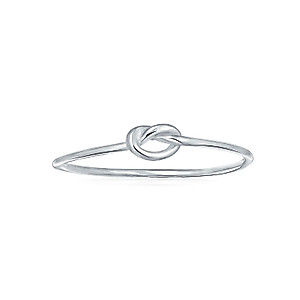Bling Jewelry 925 Sterling Silver Stackable Thin Love Knot Band Ring SIZE 7