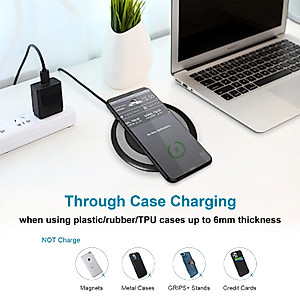 Wireless Charger Pad, Dem.Lorida15w Fast Cordless Charging Mat for phone14 Pixel 7 Pro 6 5 4 3 XL, Galaxy S23 Ultra S22 S21 S10 S8 Z Flip4, phone15 14 13 12 Pro Max SE XR XS X 8