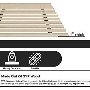Greaton, 1-Inch Extra Heavy Duty Horizontal Wooden Bunkie Board/Bed Slats, Enhance Mattress Support, Queen, Beige