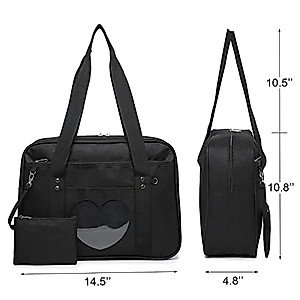 RAINBOW SMILE Ita Bag Heart Messenger Japanese Bag Kawaii Large Anime Shoulder Handbags (2101-Black)