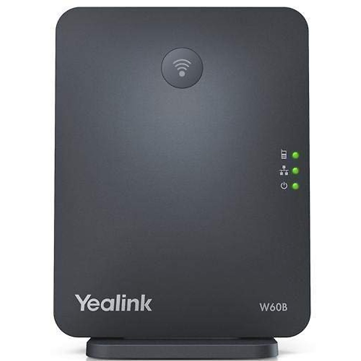 Yealink W60P Cordless DECT IP Phone and Base Station, 2.4-Inch Color Display. 10/100 Ethernet, 802.3af PoE, Power Adapter Included