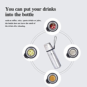 Boundless Voyage Titanium 17 fl oz/510ml Vacuum Water Bottle Double-Walled Lightweight Coffee Bottle Leak-Proof Sport Bottle for Travel Outdoor Office