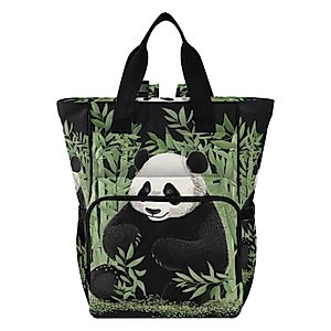 xigua Panda Bear Black Diaper Bag Backpack Multi Function Baby Changing Bags Waterproof Large Capacity Travel Back Pack for Mom Dad