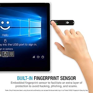 Thetis FIDO2 Security Key Fingerprint USB A, Two Factor Authenticator, Multi-Layered Protection HOTP / U2F Compatible Windows, MacOS, Gmail, Linux for Office Business - Black