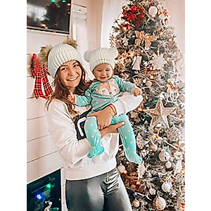 FURTALK Toddler Winter Hat Pom Beanie Fleece Lined Knit Hats for Baby Kids Boys Girls 1-3 Years