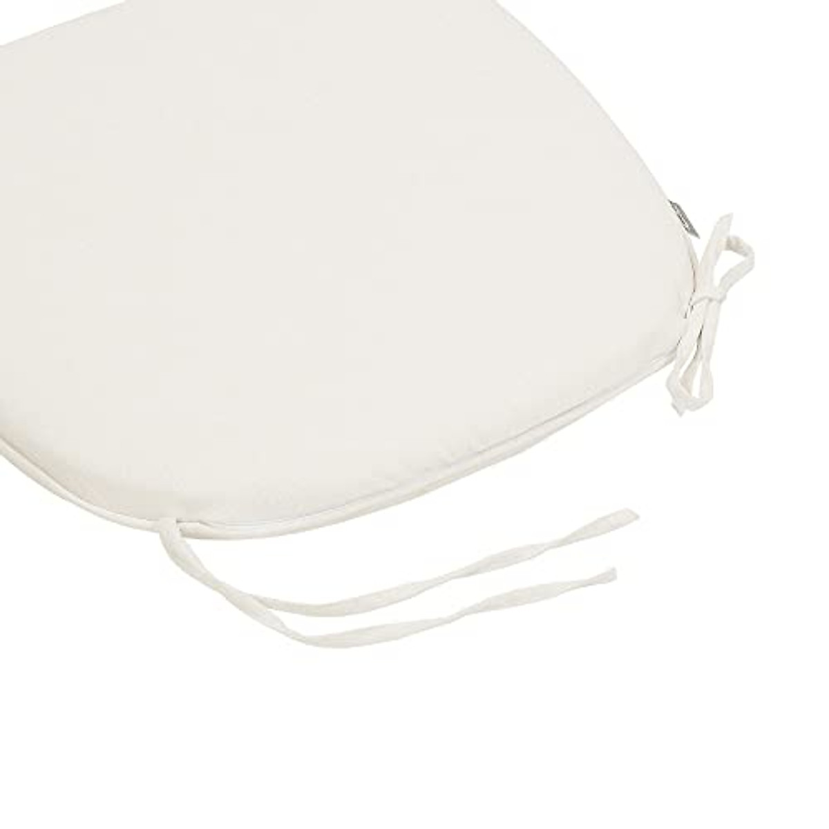 Magpie Fabrics 17"x16"x2" U-Shape Chair Cushions with Ties 2 Count, Outdoor Indoor Waterproof All Weather Seat Pads Decoration for Patio Garden Dining Office - Cream Beige