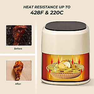 Diyishan 100Pcs Air Fryer Disposable Paper Liner, Non-Stick Air Fryer Liners, Baking Paper for Air Fryer Oil-proof, Water-proof, Food-Grade Parchment for Baking Roasting Microwave