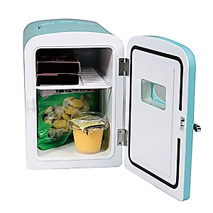 Frigidaire EFMIS175-BLUE Portable Mini Fridge-Retro Extra Large 9-Can Travel Compact Refrigerator, Blue, 6 Liters