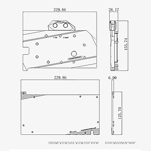 Copper GPU Water Cooling Block GPU Waterblock Graphics Card Water Cooling Block for Asus Tuf GeForce RTX 4070 Ti 12G Gaming (5V ARGB LED GPU Block with White Backplate)