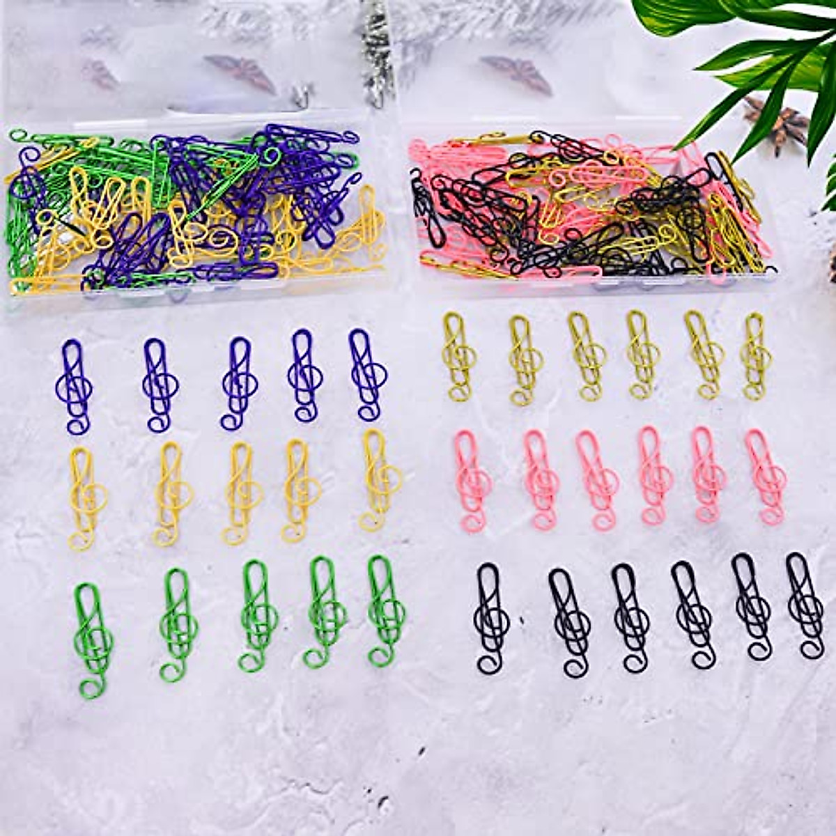JHGCVX 150 Pieces Music Paper Clips 6 Colors, Metal Paper Clips Musical Notes Clips Music Office Accessories for Desk Bookmark Office School Notebook