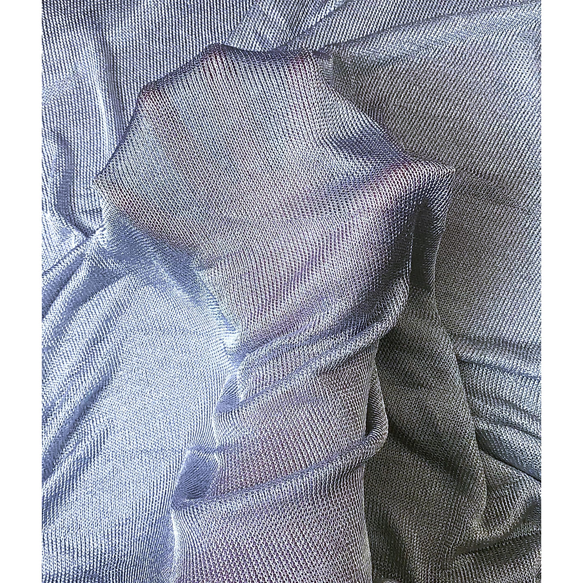 Keily & Megan Inc, 60" Wide Stretch Vintage Chainmail Medieval Era Armour LARP Cosplay Faux Metallic Chainmail Fabric by The Yard (Silver, 1 Yard)