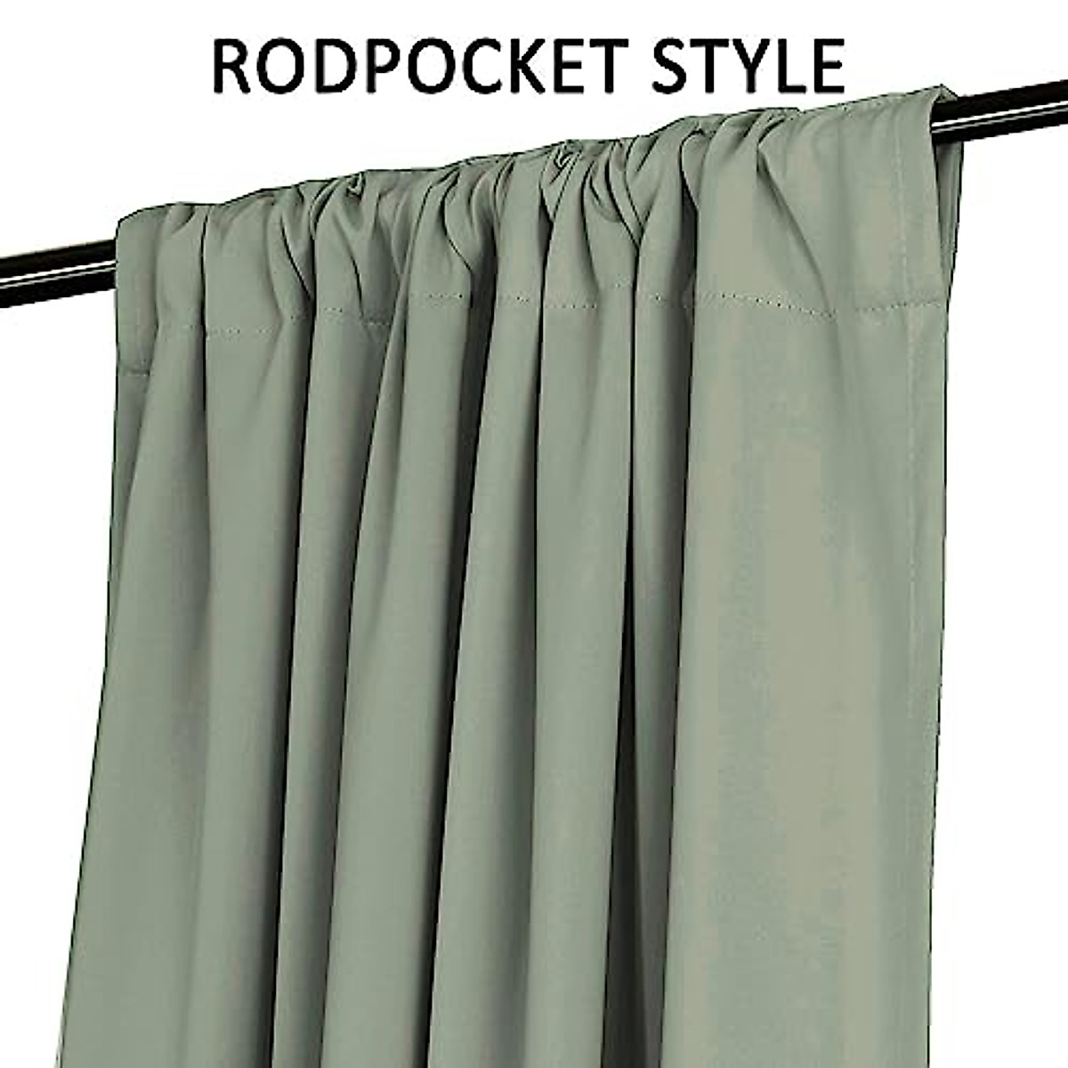 Window Treatment Solid Blackout Curtains for Kids Room Noise Reducing Back Tab Blackout Draperies Turquoise Window Panels for Nursery & Infant Care, 2 Panel - Light Sage - 52" W x 84" L