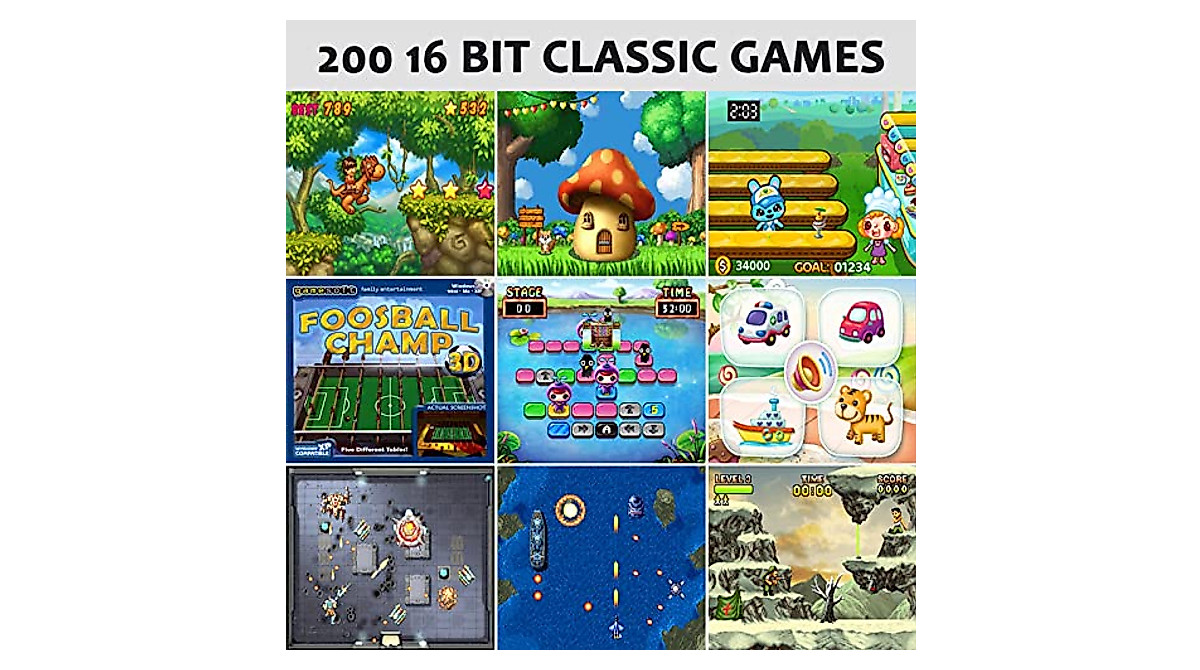 TaddToy 16 Bit Handheld Game Console – 200 Classic Retro Games