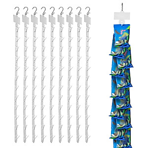 10 Pieces Station Hanging Merchandise Strips with Hooks, Display Merchandise Strips for Retail Display with Label Header