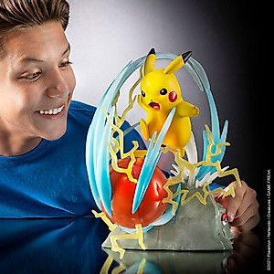 Pokemon Pikachu Deluxe Collector Statue Figure - Light FX - Collector Statue Pikachu - Authentic Details Collectibles for Fans Everywhere