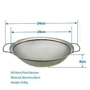 YUEBM Stainless Steel 60 Mesh Paint Strainer Fits Nicely Over a 5 Gallon Bucket and Filters Out Particulates From Almost Any Liquid, Easy to Use and Clean (1PCS)