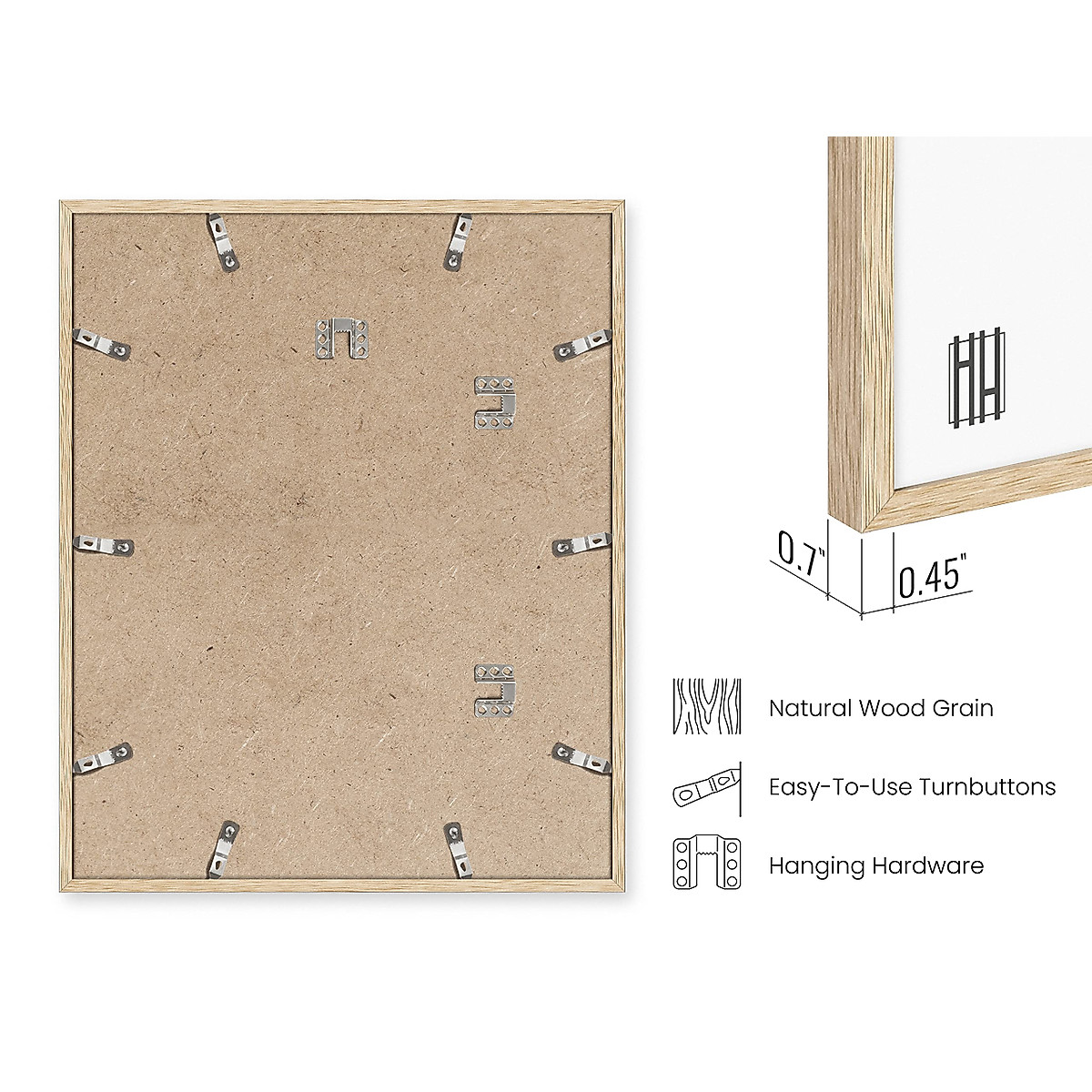 HAUS AND HUES 16"x20" Beige Natural Oak Wood Frames for Posters, 16x20 Frame Wood, 16x20 Poster Frames for Wall, 16x20 Frame Light Wood, Picture Frames 20x16 (Beige Oak)