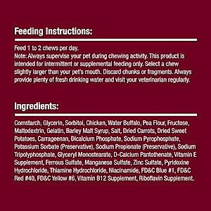 Smartbones Twist Sticks with Water Buffalo 50 Count, Rawhide-Free Chews for Dogs