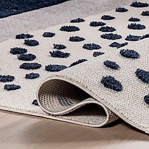 nuLOOM Alena Polka Dot 8x11 Area Rug for Living Room Bedroom Dining Room Nursery Kitchen, Navy