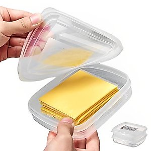 WonLiq 2 Pack-Plastic Cheese Storage Containers with Lids Airtight Keeps Cheese Fresh and Delicious Cheese Container for Fridge BPA Free