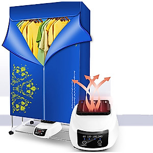 Electric Clothes Dryer,Portable Silent Electric Warm Air Dryer Clothes,Drying Rack Machine with Timing & Remote Control,Household Clothes Dryer Electric Indoor,Home Clothes Drying (01A)