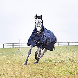 Horze Avalanche Medium Weight Combo Turnout Blanket 150g - Peacoat Dark Blue - 81 in