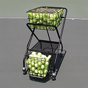 Oncourt Offcourt Tennis Ball Cart – 250 Ball Capacity/Full-Sized Traveling Cart/Comes with Removable Divider