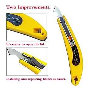 Acrylic Plexiglass Sheet Cutter Scoring Knife Tool,With a Curved Handle,It Is More Convenient To Use.One handle,11 blades.(Yellow)