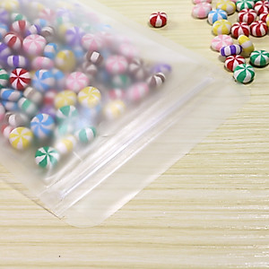 100 PCS Frosted Matte Clear Stand Up Zip Seal Bags (10x15cm (4x6"))