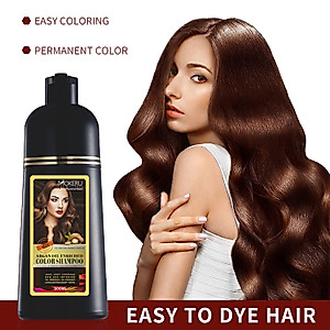 MOKERU Professional Argan Oil Hair Dye Color Shampoo 500 ML I New & Improved Formula Ammonia Free Paraben Free I Instant Fast Acting Long Lasting Signature Platinum Line by Maani (Light Brown)