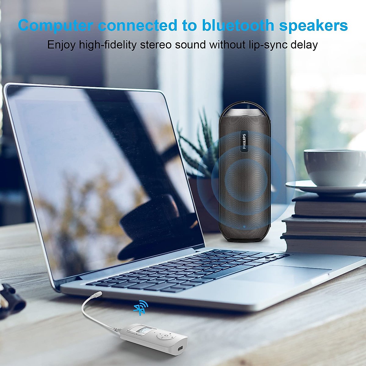 Bluetooth 5.0 Transmitter and Receiver 3 in 1, Dual Pairing Bluetooth Audio Transmitter Receiver Wireless Adapter with LCD Display 3.5mm AUX Stereo Output for TV, PC, Car, Headset, Earbud