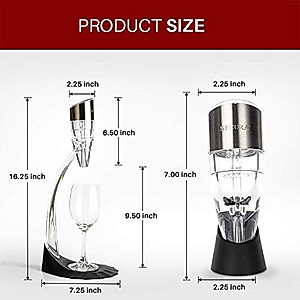 Secura Wine Aerator, Wine Decanter Wine Airarator Pourer Spout 6 Speeds of Aeration Deluxe with Stander