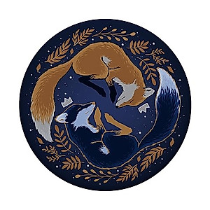 Yin and yang foxes art PopSockets PopGrip: Swappable Grip for Phones & Tablets PopSockets Standard PopGrip