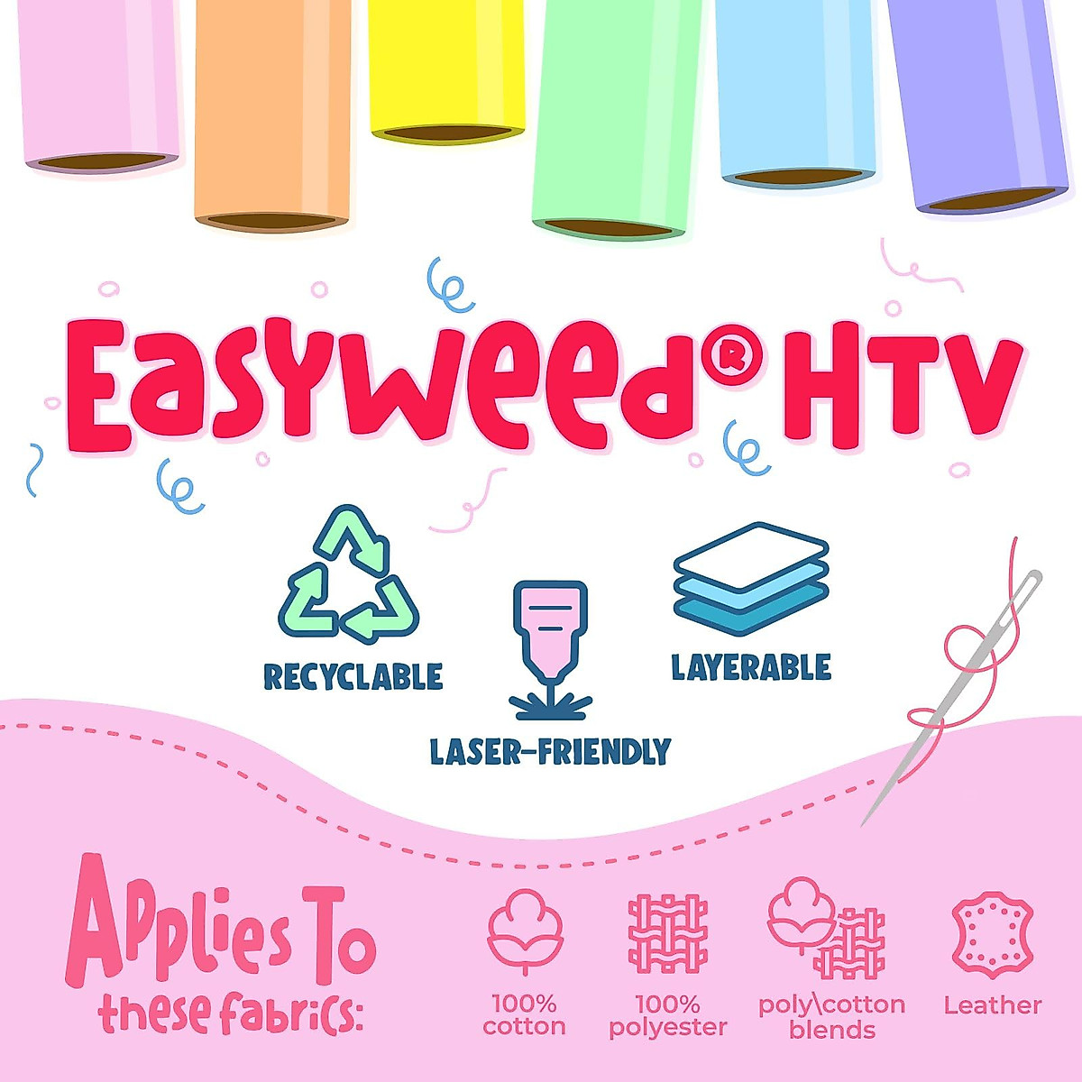 Siser EasyWeed HTV 11.8" x 5ft Roll - Iron On Heat Transfer Vinyl (White)