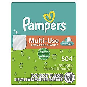 Pampers Baby Wipes Multi-Use Refreshing Rain 9X Pop-Top Packs 504 Count