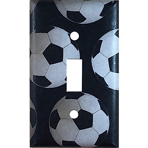 Soccer Decorative Single Toggle Light Switch Wall Plate Cover Standard/Midway or Jumbo Size