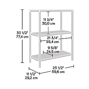 Sauder,3 shelves North Avenue Bookcase, Smoked Oak finish