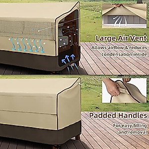 MR. COVER 3-Seater Outdoor Couch Cover Waterproof, 80-Inch Patio Furniture Covers for Sofas, Large Air Vents, UV-Resistant & Heavy Duty Material, Brown & Khaki, Sifdios Series