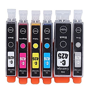 Hilitand Multi Colors Inkjet Cartridge ABS Housing Printer Ink Cartridges Smoothly Ink Output Inkjet Cartridge for Printer Part Replacement (BK BK C M Y GY 6 Colors)