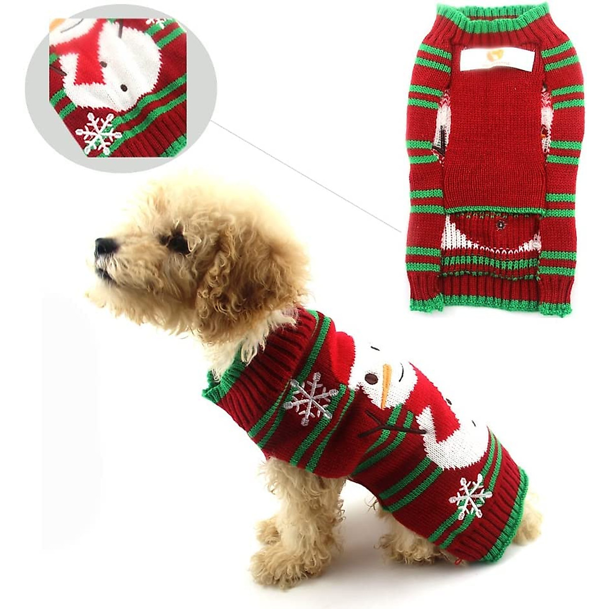 SHIAOMIN Dog Snowman Sweaters Xmas Dog Holiday Costume Year Christmas Clothes Pet Hoodies Small Dog Cat(X-Small)