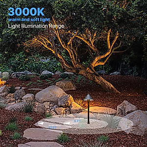 GOODSMANN Low Voltage Pathway Lights 6PK Landscape Lighting Outdoor Path Lights Wired 1.5W G4 LED 120 Lumens 3000K Aluminum Housing 12V Bronze Finish Walkway Driveway Light with Stake Connector