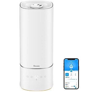 Govee 6L Smart WiFi Humidifiers for Bedroom Large Room Plants, Top Fill Cool Mist Humidifier with App Control, Auto Mode with Sensor, Essential Oil Diffusers and Night Light, Works with Alexa