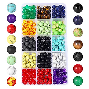 Beads for Jewelry Making Bulk ,Crystal Beads Bracelet Making kit Mixed 300pcs Healing Bead Rock Loose Nature Stone Gemstone for DIY Bracelet Necklace Essential Oil