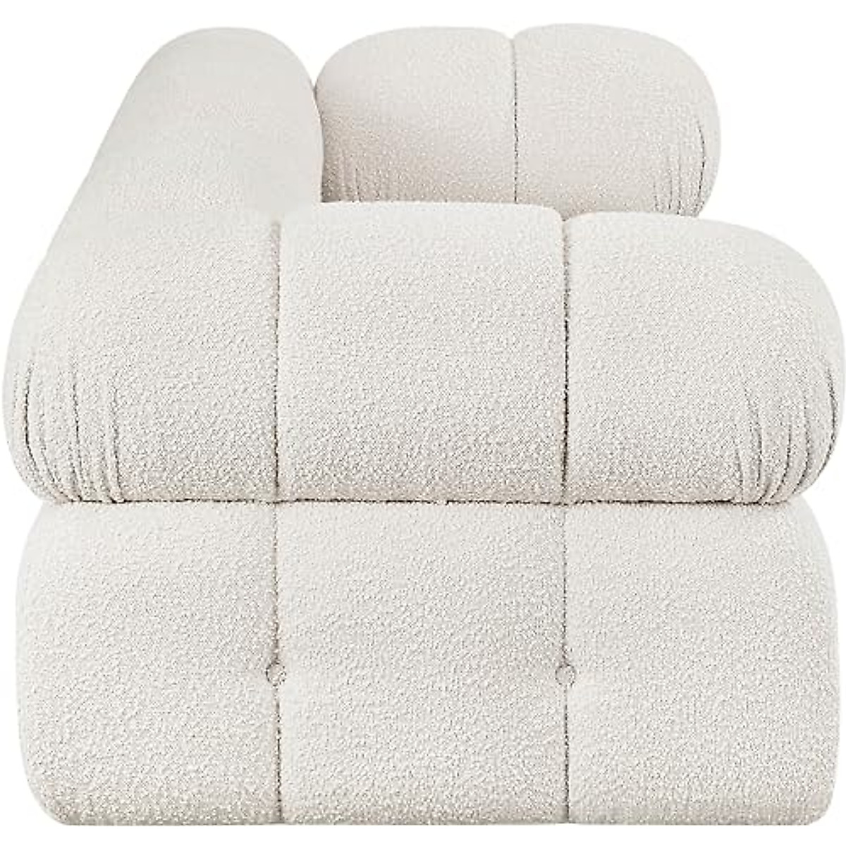 Meridian Furniture 611Cream-S68A Ames Collection Modern | Contemporary Modular Sofa with Rich Cream Boucle Fabric, Modular to Create Infinite Configurations, 68" W x 34" D x 28" H, Cream