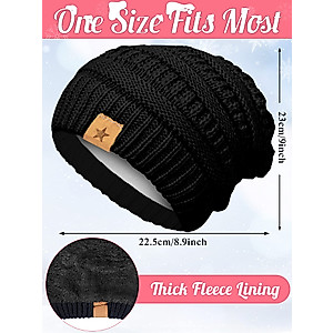 JaGely 8 Pieces Winter Hats and Gloves Set Women Warm Gloves Touchscreen Knitted Lined Gloves Winter Beanies for Women (Black, Gray, Pink, Beige)