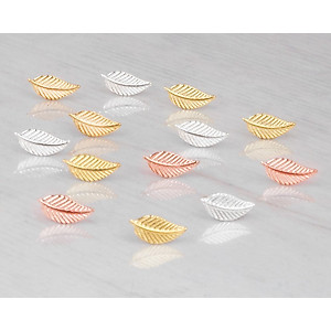 Tiny Rose Gold Leaf Stud Earrings - Designer Handmade Simple Post Earrings