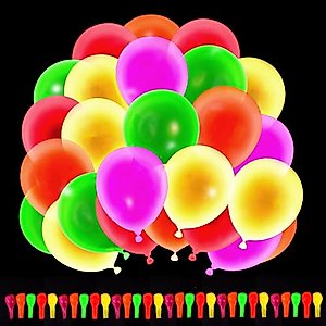RUBFAC Neon Balloons, Glow in the Dark Party Supplies, 160pcs, 12 Inches, 5 Colors, Glow Balloons, Fluorescent Latex Neon Balloons, Birthday, Wedding Supplies