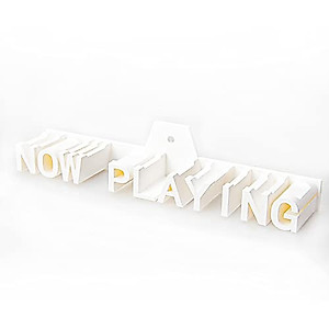 Now Playing Record Stand |Vinyl Wall Mount Shelf |Exotic 3D Wall Mount Shelf | Record Display Stand for Albums |Minimalist White